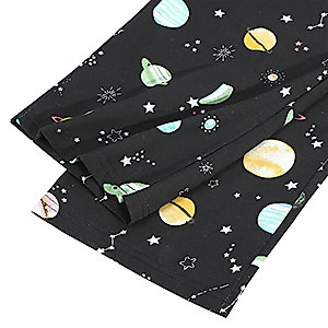 Zando Short Sleeve Summer Pajamas for Women Capri Pants Sleep Shirts for Women Soft Cotton Pj Sets for Women 2 Piece Night Shirts for Women Sleepwear with Long Pants Pjs Black Planet XX-Large