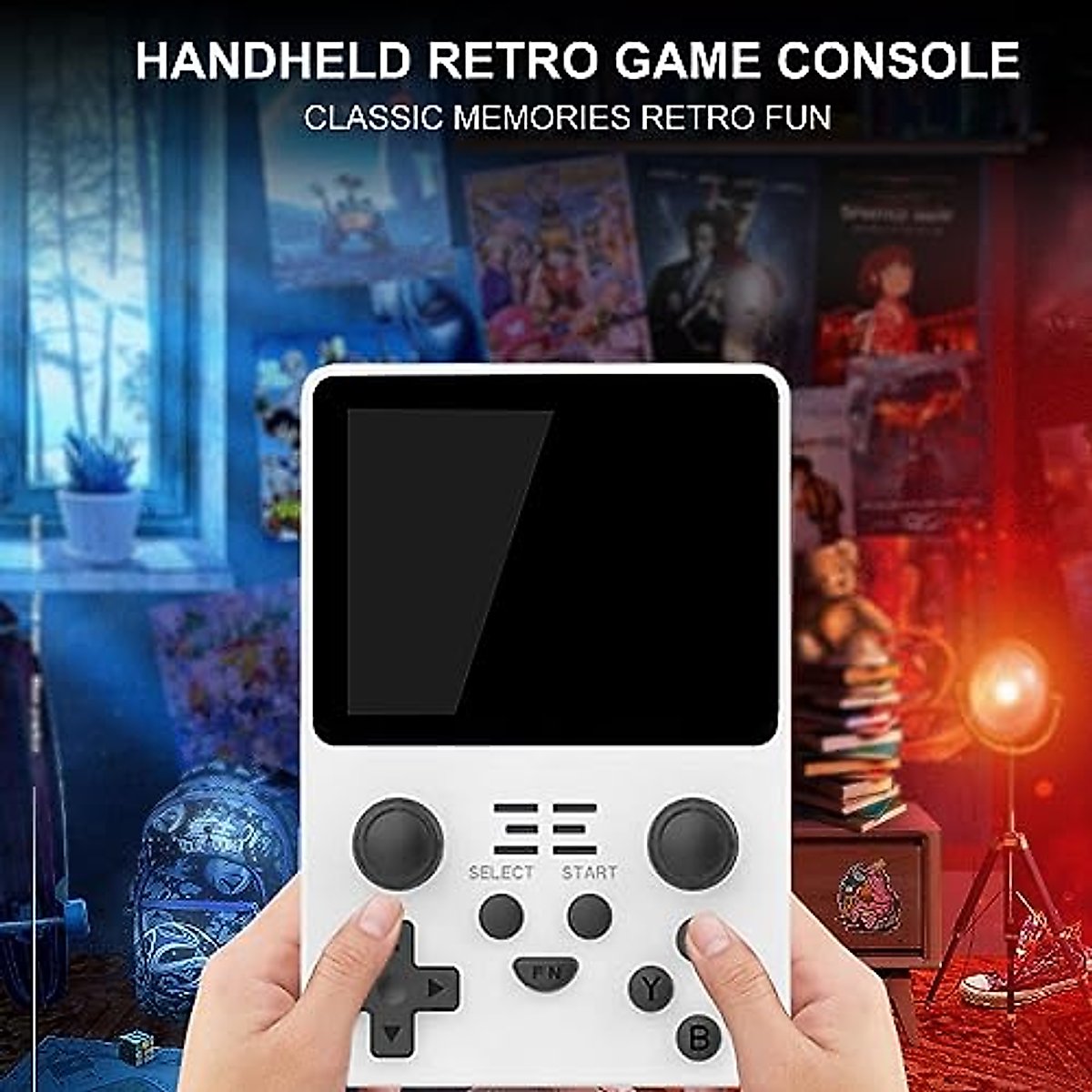 Handheld Games Retro Game Console 64G TF Card Buit in Games and Emulators Video Come Consoles 3.5 Inch IPS 640*480 Screen Support Linux System-White