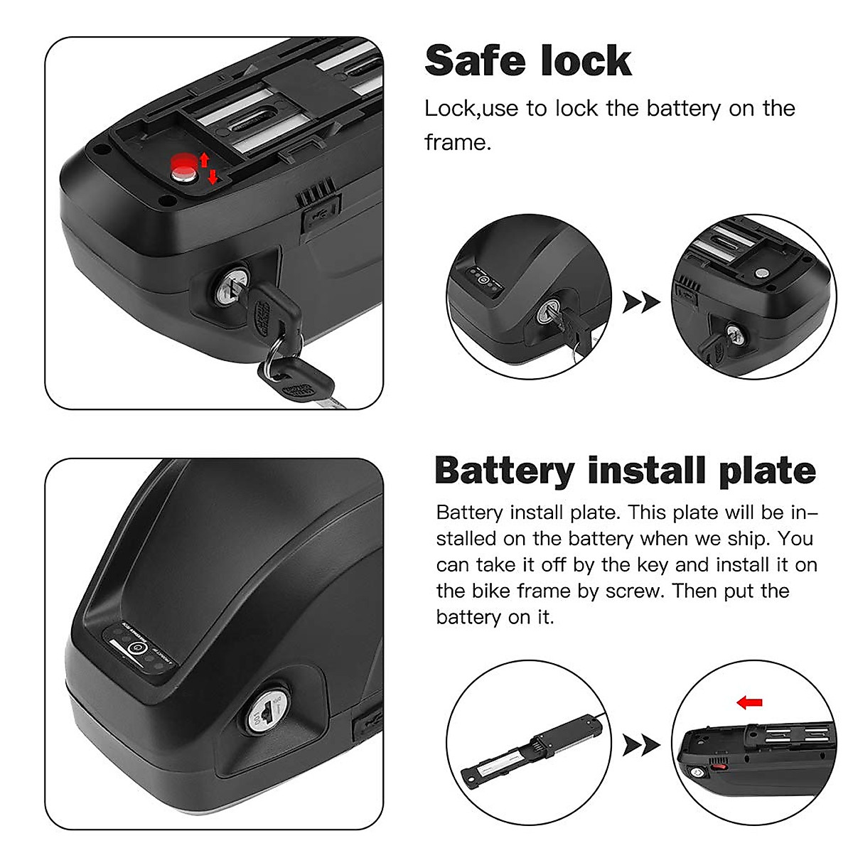tasskood 48V Hailong Ebike Battery,48 Volt 17.5Ah 15Ah 20Ah Downtube Electric E Bike Bicycle Llithium ion Battery for 48V Bafang 500W 750W 1000W 1500W Motor (48V 17.5AH for 0-1500W)