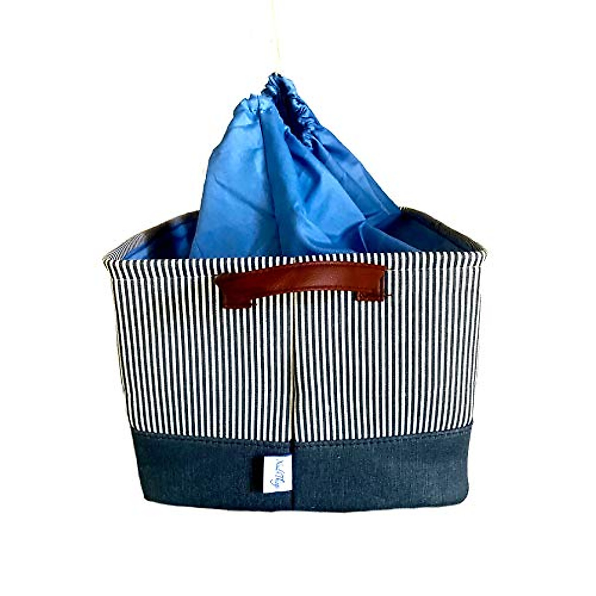 NeedThings X-Large Decorative Basket Fabric Storage Bin Organizer Basket with Handles for Clothes Storage (18x14x13)