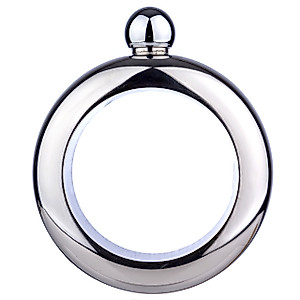 Bangle Bracelet Wine/Alcohol 3.5 oz Flask - Stainless Steel Black and Silver Creative Gift Set for Women - Bonus Funnel Included