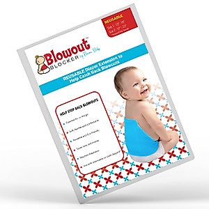 BABY BLOWOUT BLOCKER Diaper Extender - Blue, Size 1: 13-18 Inches Waist| Washable & Reusable Diaper Extension for Disposable Diapers and Cloth Diapers | Leakproof Diaper Cover to Catch Diaper Blowout