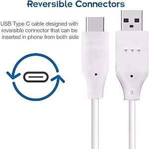 Fast Charger Compatible LG Stylo 4 G5 G6 G7 G8 V20 V30 V35 V30S V40 ThinQ Plus,Samsung Galaxy S8 Plus S9 S9+ S10 Active Note 8 Note 9,Moto Z Z2 Plus and More, USB Type C Cable with Charger Adapter
