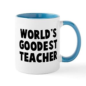 CafePress World's Goodest Teacher Mug Ceramic Coffee Mug, Tea Cup 11 oz