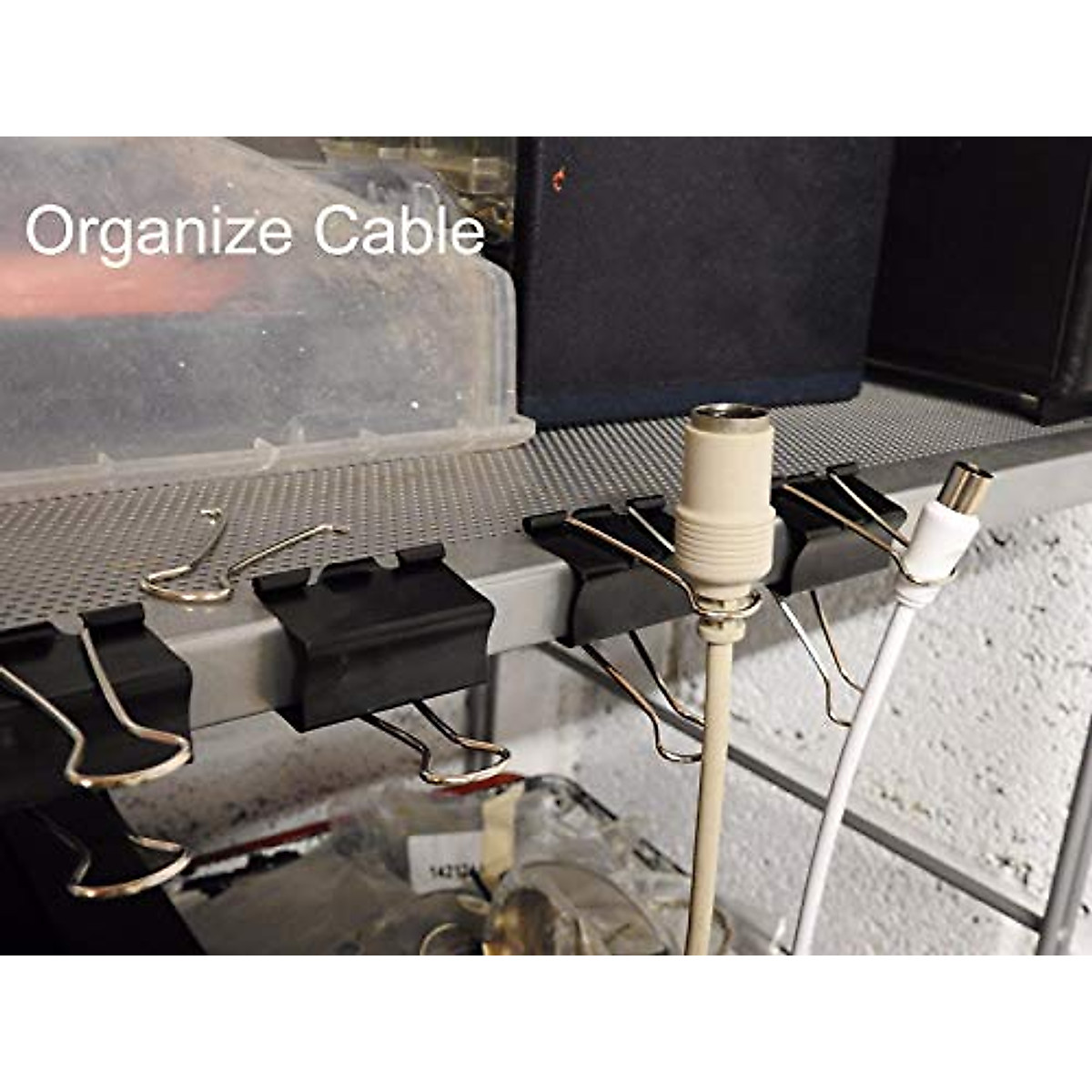 Coideal Medium Binder Paper Clips Clamps Black, 24 Per Tub 1 1/4 Inch Metal Foldback Bull Clip for Office Home Kitchen (32mm)