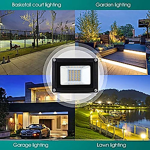 Getseason 20W Led Floodlight,110V Led Exterior Flood Lights,2000Lm Led spotlights 3000K Warm White Outdoor and Indoor IP65 Waterproof Security Light for Garage, Garden