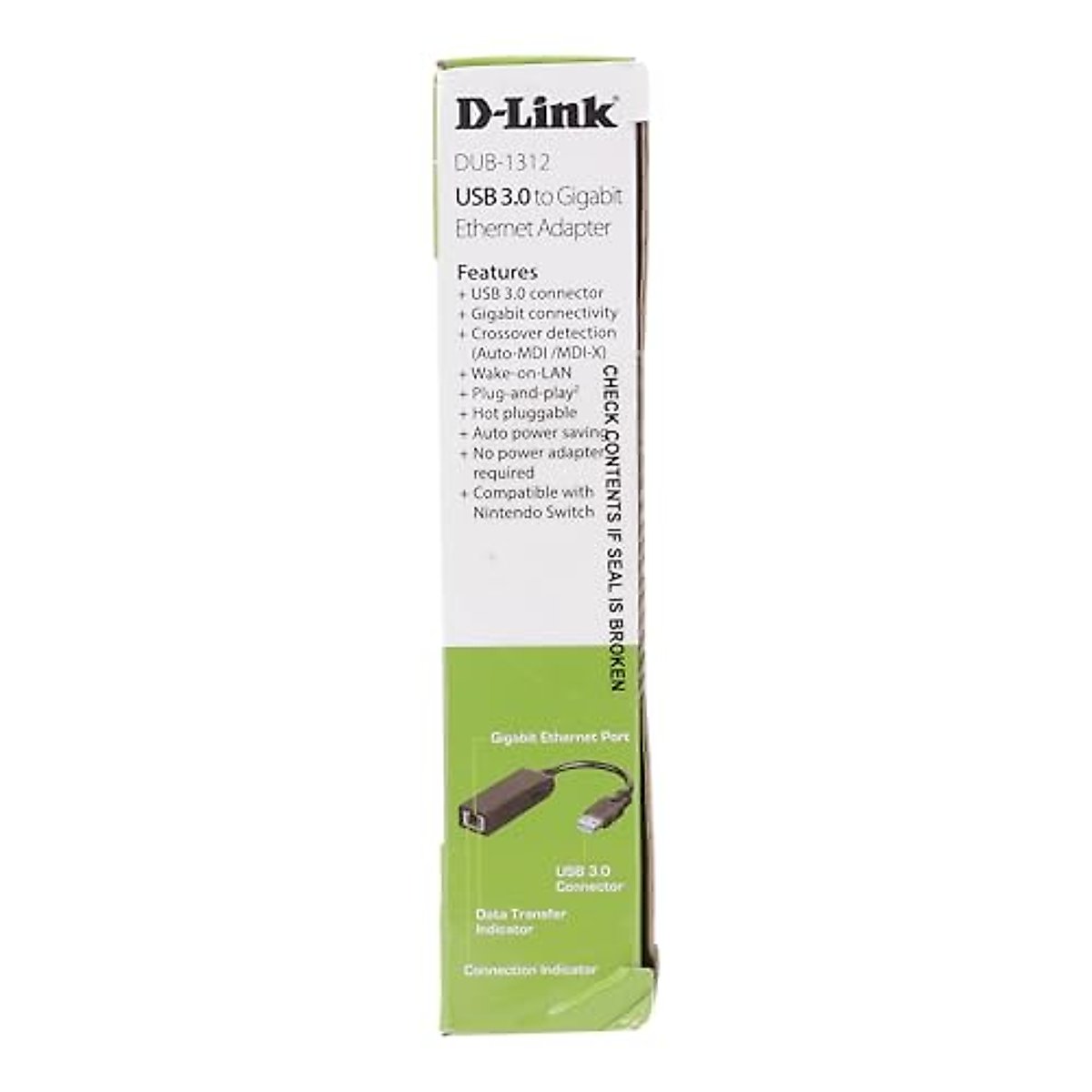 D-Link USB 3.0 to Gigabit Ethernet Adapter - USB to RJ45 for 10/100/1000 Network - Windows and Mac OS (DUB-1312)