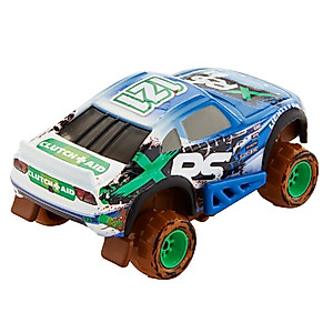 Disney Car Toys XRS Mud Racing Dino Draftsky Vehicle 155 Scale Die-Casts, Real Suspensions, Off-Road, Dirt-Splashed Design, All-Terrain Wheels, Ages 3 and upâ€‹