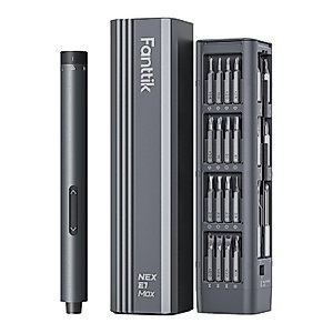 Fanttik E1 Max 3.7V Mini Electric Screwdriver, Precision Electric Screwdriver, 50-in-1 Magnetic Bits, Max 3 N.m, Magnetic Storage, 5/32''Hex, Repair Tool Set for Phone Camera Laptop Watch - Grey