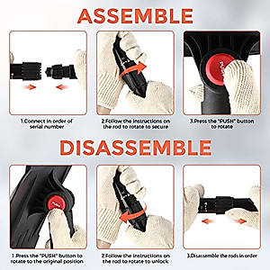 Saker Collapsible Snow Removal & Ice Scraper Kit-Extendable Ice Scraper|Extendable Grip Snow Scraper, Magical Car Windshield Ice Snow Remover Scraper Tool