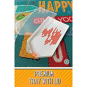 Bead Organizer Used for Diamond Painting Storage Tray with Lid and Funnel Insert, Large Art Bead Storage Container for Diamond Dot, Rhinestones, or Beads