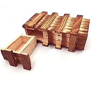 Magic Wooden Secret Compartment Brain Teaser Box Adults