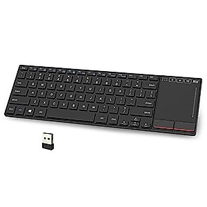 Rii K22 Ultra Slim 2.4 Gigahertz Mini Wireless Multimedia Keyboard with Touchpad for PC and Laptop