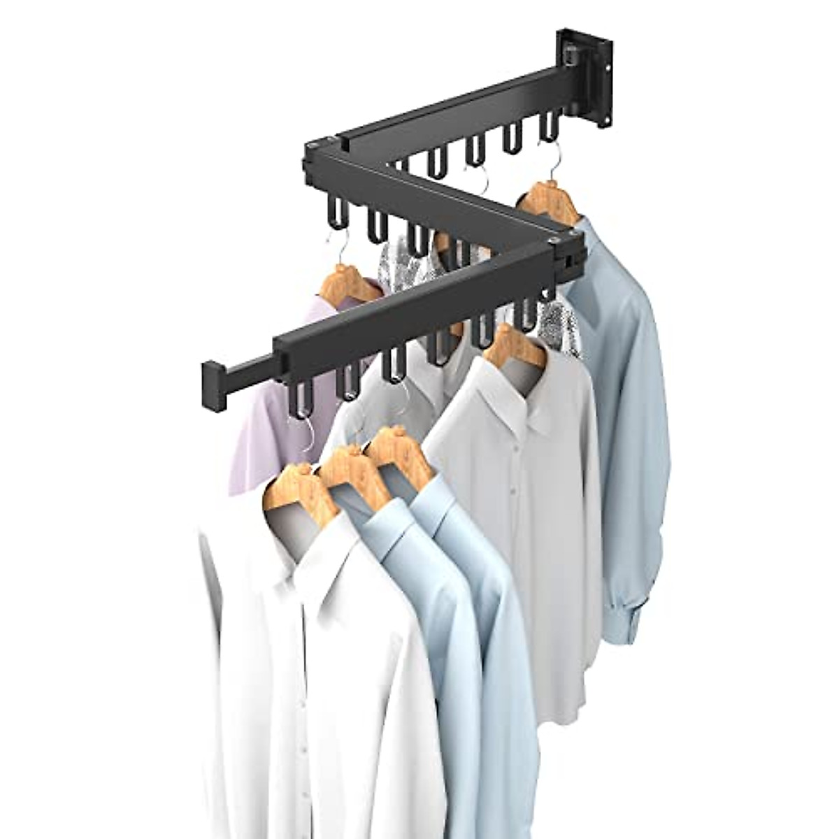 CSKB Clothes Drying Rack, Laundry Drying Rack Wall Mount, Drying Rack Clothing Foldable, Laundry Room Organization Retractable,Collapsible for Balcony, Laundry, Bathroom