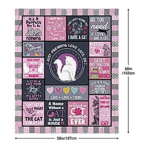 Cat Gifts for Cat Lovers, Cat Lover Gifts, Gifts for Cat Lovers Blanket 60" X 50" , Cat Lover Gifts for Women, Cat Lover Gifts for Girls, Cat Mom Gifts for Women, Birthday Gift Ideas for Cat Lovers