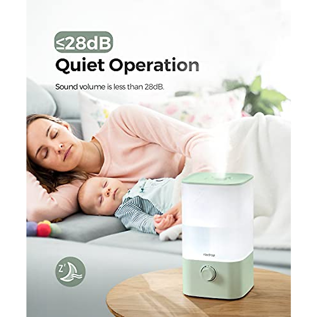 raydrop Cool Mist Humidifier Diffuser, 2.5L Essential Oil Diffuser, Top Fill Humidifier for Bedroom, Home and Office, Baby Humidifier with Adjustable Mist Output, Sleep Mode, Auto Shut Off