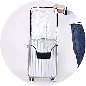 FABULWAY Clear PVC Suitcase Cover Protectors Transparent Luggage Cover Waterproof Wheeled Suitcase Dust Cover Dustproof Travel Luggage Sleeve Protector (22")