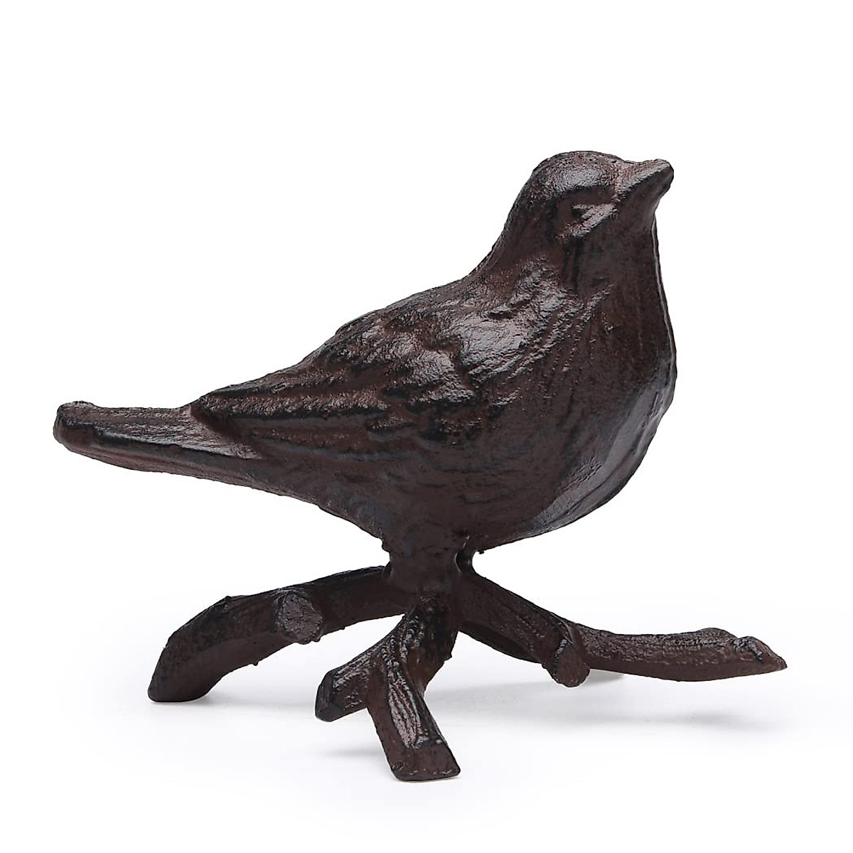 BRASSTAR Rustic Cast Iron Bird with Branches Statue Antique Garden Farmhouse Decoration Home Desk Figurine Replica Rust Color TQGJPT108