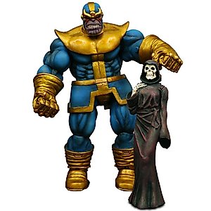 Diamond Select Toys Marvel Select Thanos Action Figure with Removable Infinity Gauntlet and Unarticulated Death Figure