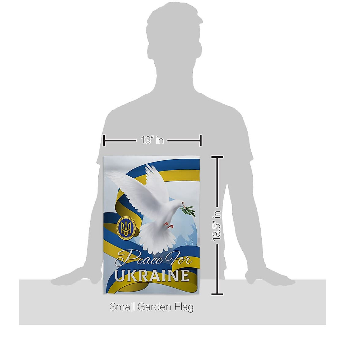 Ukrainian Decorations Home Decor Banner Room Wall Art Patio Lawn Front Porch Outdoor Small Tapestry Yard Sign Wall Hanging Stand with Bandera de Ukraine Garden Flag Peace Gifts Made In USA