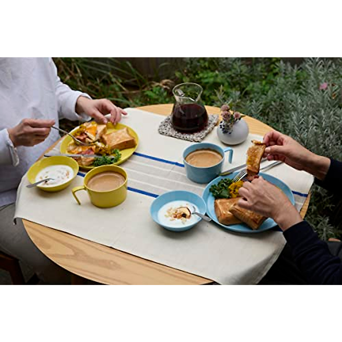 TAMAKI Luonto T-947746 5-Piece Set, Tyvas Blue Plate, Color Dish, Pasta Plate, Bowl, Soup Cup