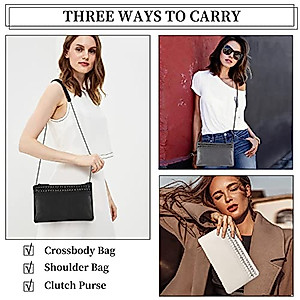 VASCHY Wristlet Clutch Purses, SAC Large Studs Soft Faux Leather Crossbody Evening Clutch Wallet for Women Black