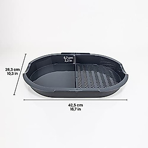 DecoBella 2-Chamber Cutting Board, Chopping Board with Food Container and Optional Strainer, Multi-Purpose Cutting Board, Countertop Easy Food Washer Strainer, Sink Cutting Board (WHITE/GRAY)