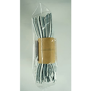 INFEI Plain Striped Cotton Linen Blended Dinner Cloth Napkins - Set of 12 (40 x 30 cm) - for Events & Home Use (Ocean)