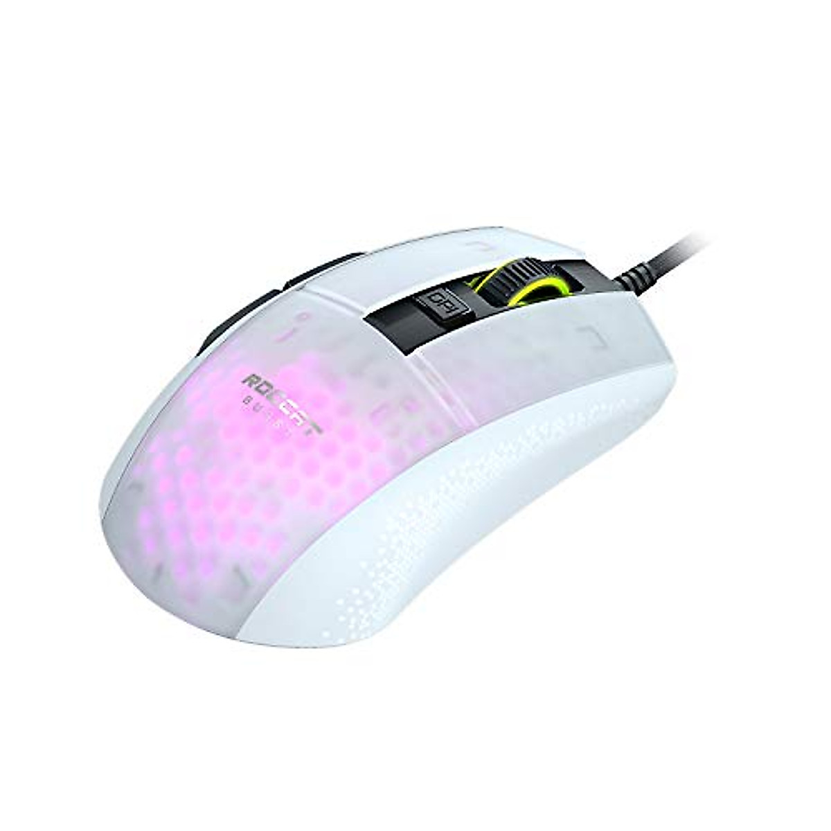 ROCCAT Burst Pro PC Gaming Mouse, Optical Switches, Super Lightweight Ergonomic Wired Computer Mouse, RGB Lighting, Titan Scroll Wheel, Bionic Shell, Claw Grip, Owl-Eye Sensor, 16K DPI, White