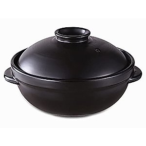 GREATUS Korean Dojagi R Pot/Premium Korean Stone Pot with lid Stone Bowl Ttukbaegi Dolsot (Large)