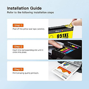 E-Z Ink (TM) Compatible Ink Cartridge Replacement for HP 950XL 951XL 950 XL 951 XL to use with OfficeJet Pro 8100 8610 8600 8615 8620 8625 276dw 251dw(1 Black, 1 Cyan, 1 Magenta, 1 Yellow, 4 Pack