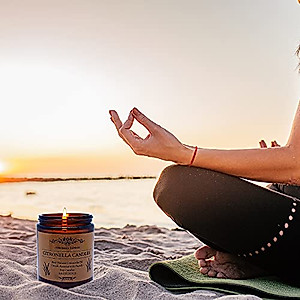 2 Packs 8 Oz Citronella Candles Outdoor Indoor, Glass Jar Candles Gift Set up to 110 Hours Burning, 100% Natural Soy Wax Candles, Long Lasting Lemongrass Scented Candle for Garden, Patio