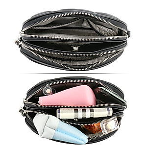 MAXWISE Women Zipper Pocket Crossbody Bag Shoulder Purse Fashion Travel Bag with Multi Pockets (Black)