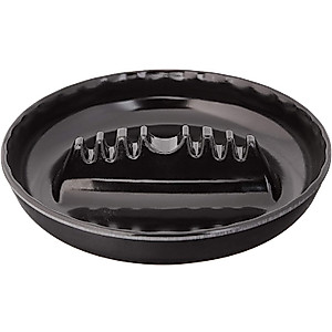 Fox Run 6121 Melamine Ash Tray, 6.75 x 6.75 x 1.25 inches, Black