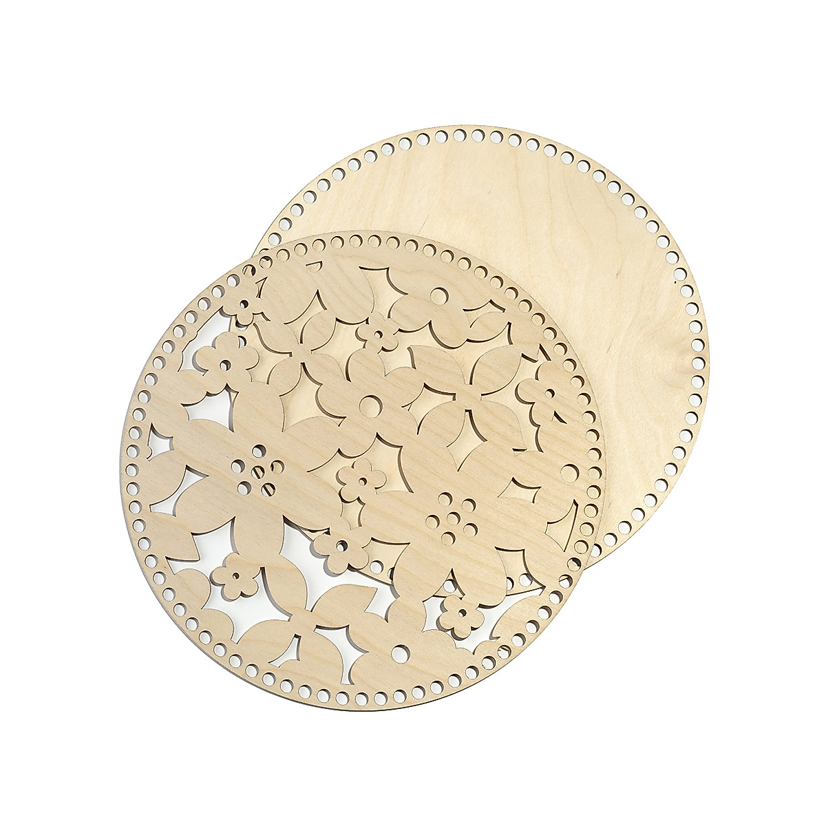 Premium Baltic birch plywood Round Wooden Basket Bottoms and lids set, solid wooden base for DIY Crochet