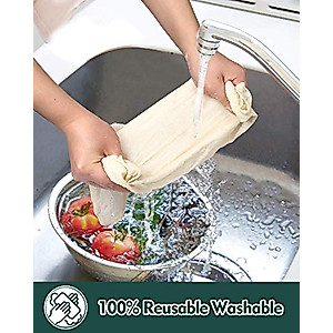 6 PCS 20x20 Inch Hemmed Cheesecloth, Grade 100, 100% Unbleached Cotton Fabric Ultra Fine Reusable Muslin Cloth for Straining, Cooking, Baking, Home