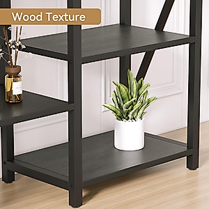 GAOMON Triple Wide 5 Tier Book Shelf, 70.8” Tall Bookcase with 14 Open Shelves, Large Industrial Bookshelves and Bookcases with Metal Frame for Home Office, Study Room, Living Room-Black