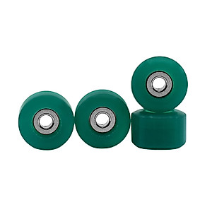 Teak Tuning Apex 71D Urethane Fingerboard Wheels - New Street Shape, 7.7mm Diameter - Ultra Spin Bearings - Made in The USA - Jade Green Colorway