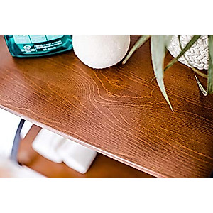 Floating Wall Shelves with Brackets, Solid Wood, Rustic Wall Mounted Large Shelving Storage, for Kitchens, Bathrooms, Bedrooms, Living Rooms, Farmhouse Wall Décor, 17" x 11", Set of 2