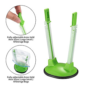2 Pcs Freezer Bag Holder Stand, Food Storage Holders, Adjustable Plastic Food Prep Bag, Zip Lock Bag Holder Stand for Food Meal Prep Bag, Kitchen Gadget Baggy Rack