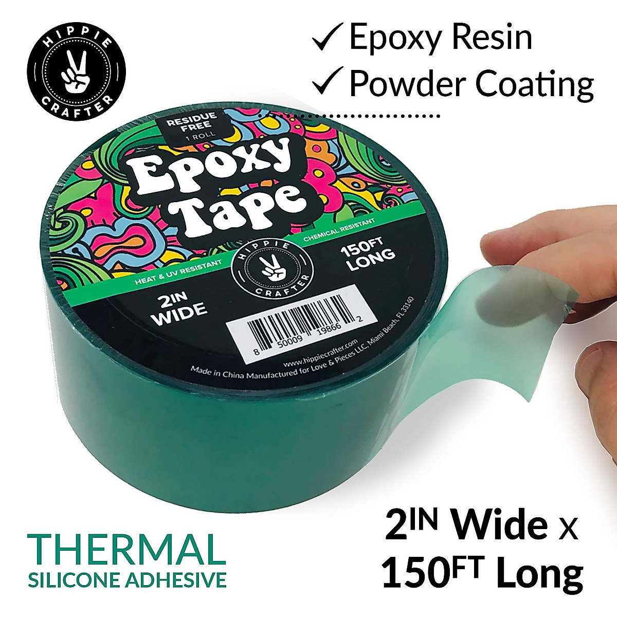 Resin Tape for Epoxy Resin Molding and Epoxy Mold Release for Epoxy Resin Thermal Adhesive Tape for Micro Pour Epoxy Resin Tape and Form with UV Resistance Epoxy Tape - 2 inch Wide 150 Feet Long