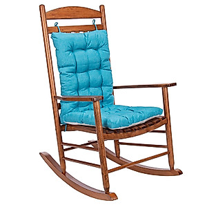 Rocking Chair Cushion Comfortable Tufted Seating Pads Non-Skid Backed Set of Cushion Back and Seat Bottom for Porch Rocker Outdoor Indoor Office Dining Chairs (24"x17" Back, 17"x17" seat, SkyBlue)