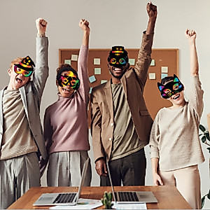 Fantasyon 36Pcs Halloween Scratch Paper Masks, Rainbow Scratch Paper Halloween Mask Craft Kit Skeleton Cat Witch Pumpkin Bat Mask Decorations for Animal Birthday Party Halloween Dress-Up DIY Gift