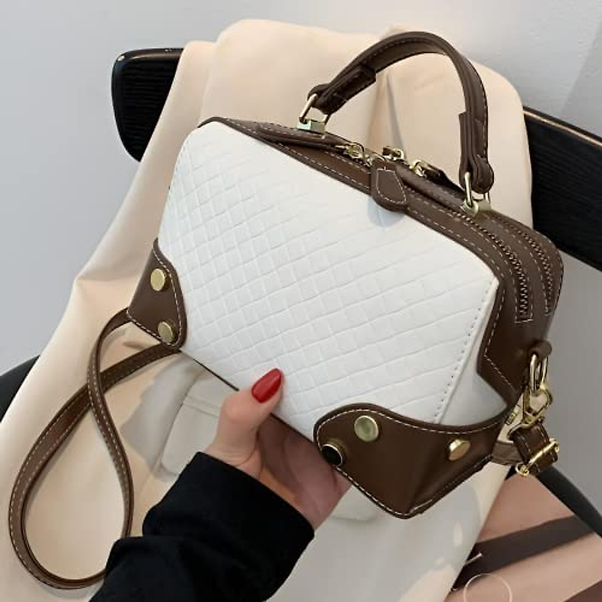 Trendy bag 2022, crossbody satchel bag for women, medium size sling purse, handbag, shoulder bag, messenger bowler bag (Grey Gray