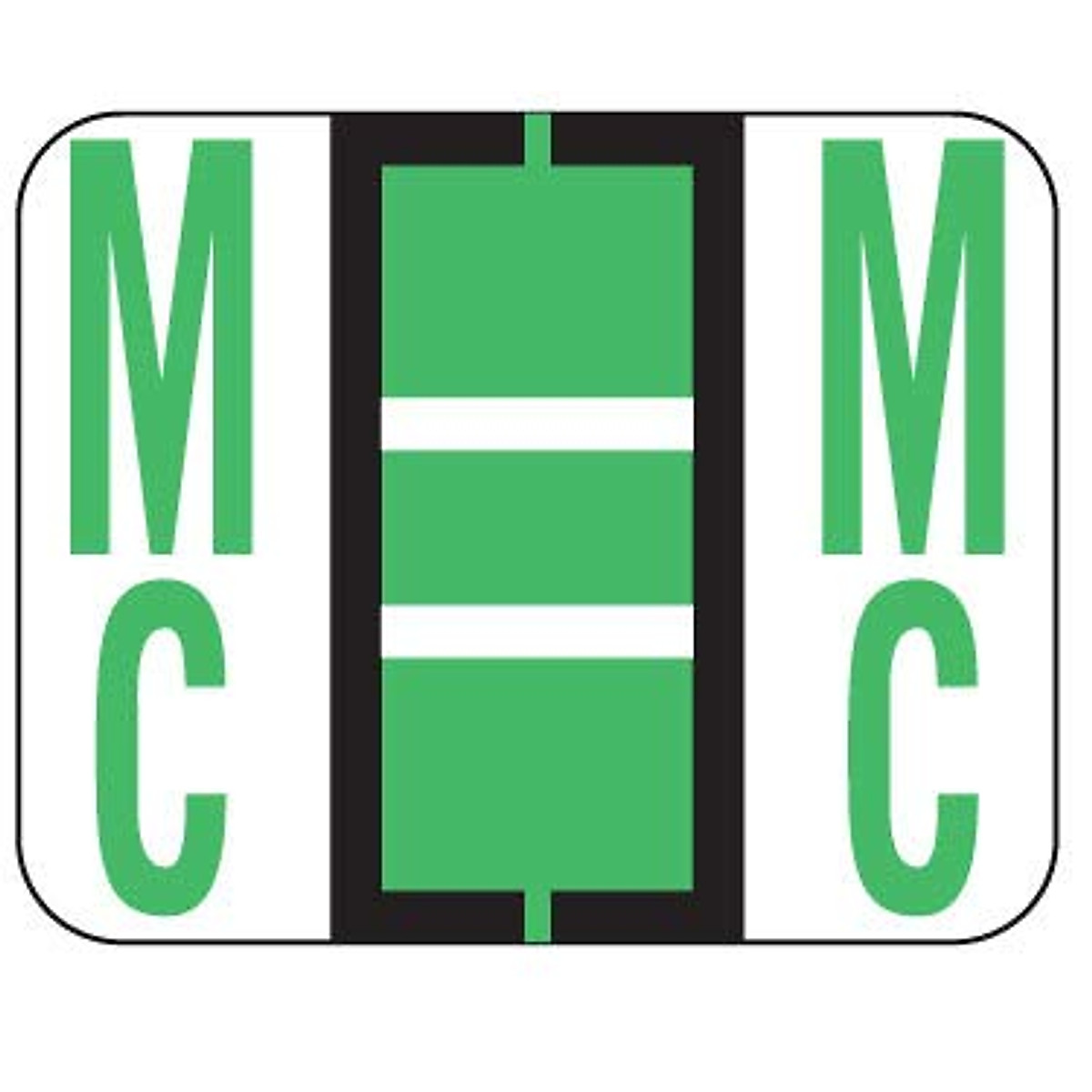 Doctor Stuff - File Folder Labels, Alphabet Letter Mc, File Doctor - FDAV Series Compatible Alpha Stickers, Fluorescent Green, 1" x 1-1/4", 500/Roll