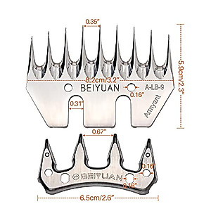 NC Sheep Shears Blades Sheep Clippers 13 Tooth Livestock Electric Sheep Shearing Replacement Blades Wool Comb Cutter Goats Clipper Scissors Blade for Sheep Alpacas Goats (Straight, 13 Tooth)