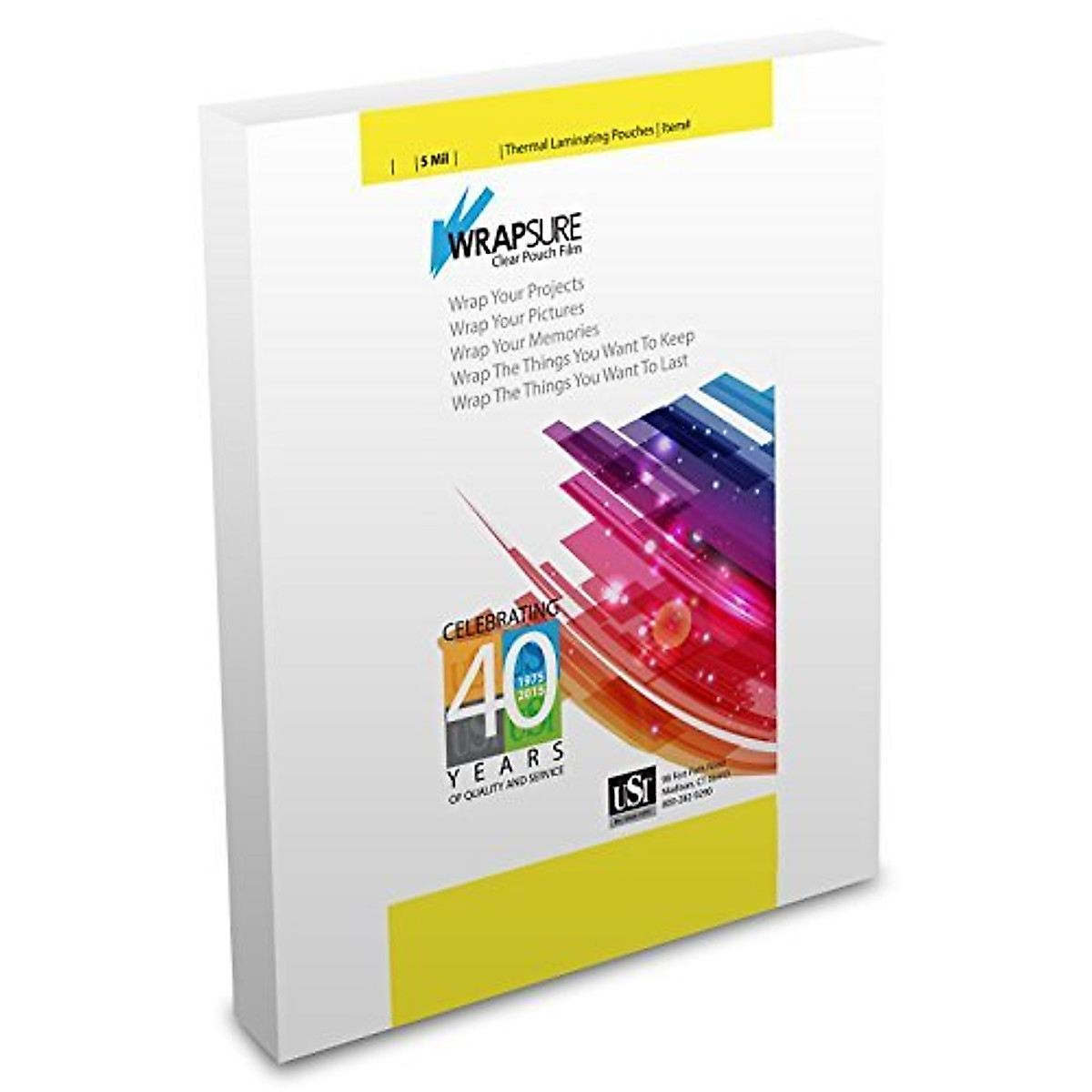 USI WrapSure Thermal (Hot) Laminating Pouches/Sheets, Legal Size, 5 Mil Thick, 9 x 14.5 Inches, Clear Gloss, 100-Pack