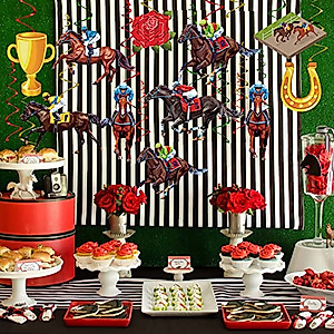 Kentucky Derby Hanging Swirls Party Decorations - Horse Racing Derby Race Hanging Cutouts Whirls Ceiling Supplies Decor