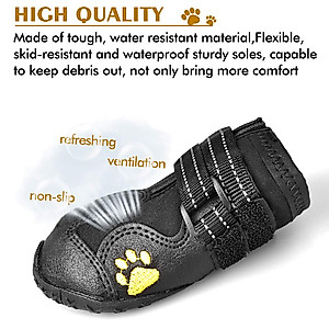 WUXIAN Waterproof Dog Shoes,Dog Outdoor Shoes, Running Shoes for Dogs,Pet Rain Boots, Labrador Husky Shoes for Medium to Large Dogs,Rugged Anti-Slip Sole and Skid-Proof-Size5
