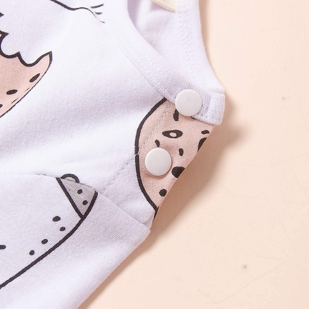 Aiabaleaft Baby One Piece Romper Bodysuit Jumpsuit Long Sleeve MilkCookies Bodysuit 0-12M White, 0-3 Months